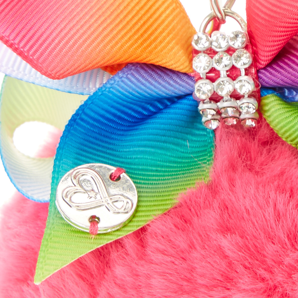 JoJo Siwa Pink Pom Pom Keychain Bow Hair Bow Plush Key Ring Clip Key ...