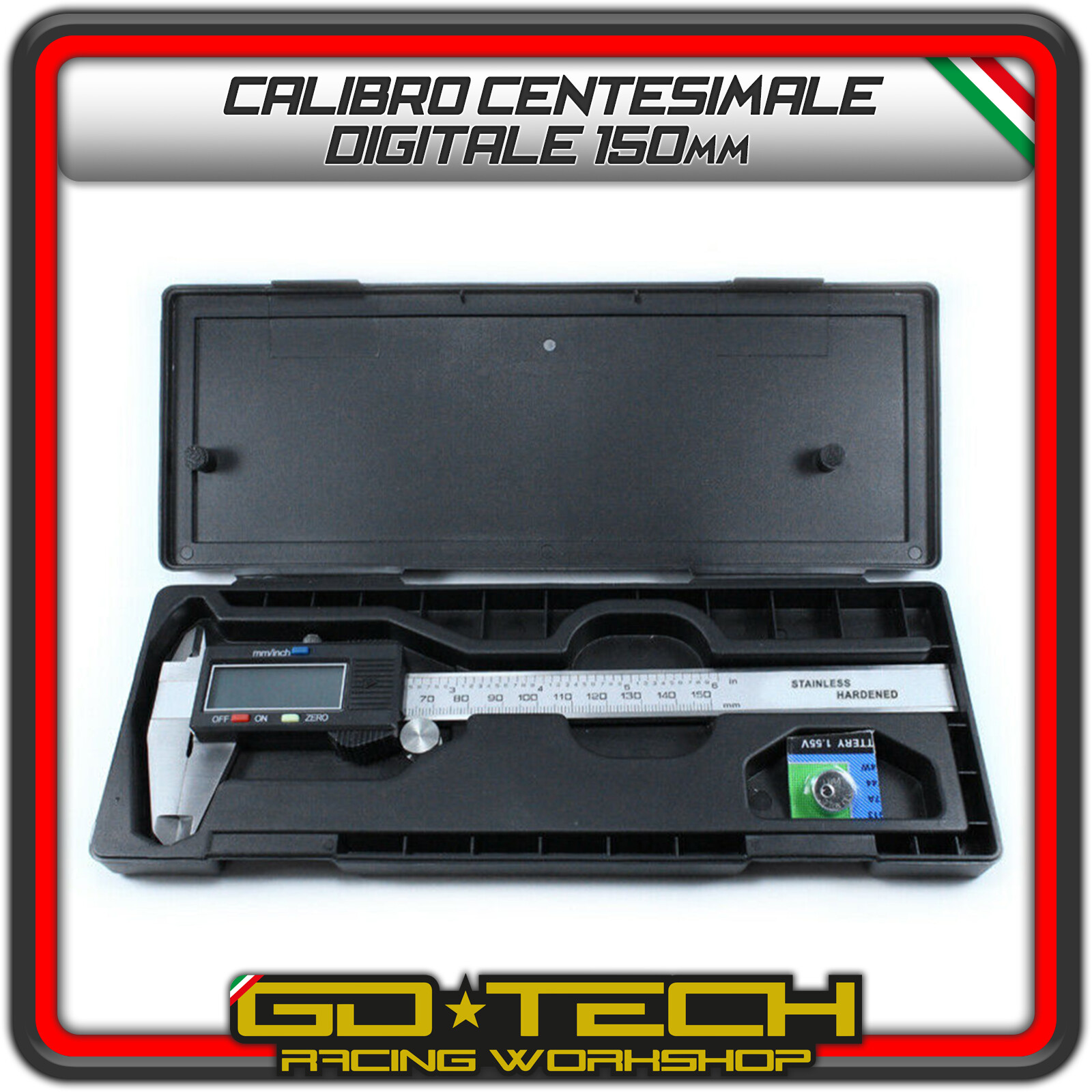 CALIBRO DIGITALE CENTESIMALE 150 mm IN ACCIAIO INOX con DISPLAY LCD ...