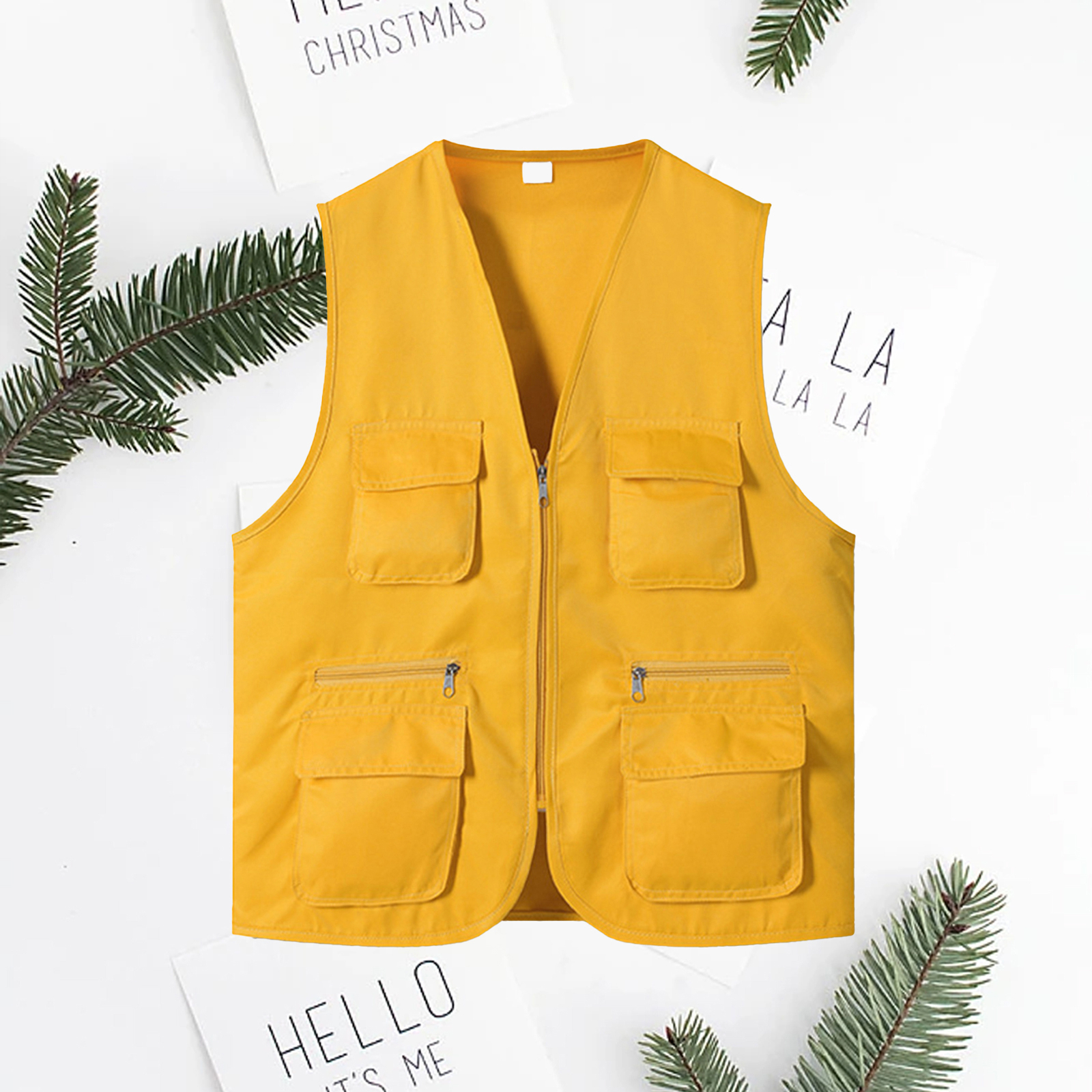 Work Waistcoat Solid Color Workwear Unisex Outdoor Photographer ...