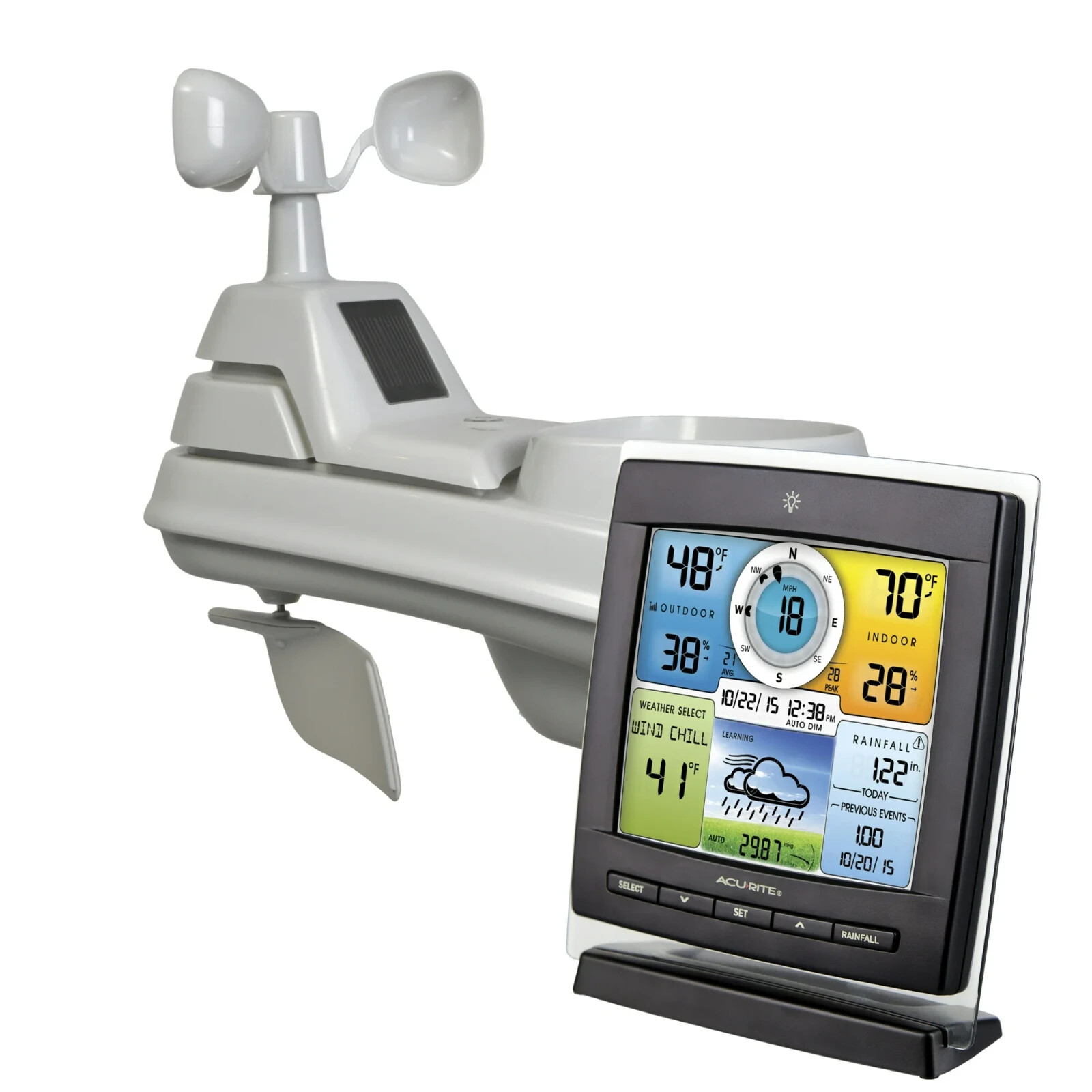 CHANEY ACURITE IRIS 5 IN 1 WEATHER STATION W/ COLOR DISPLAY 01528MCB ...