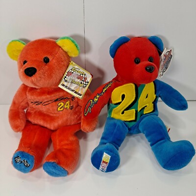 2 Jeff Gordon Nascar Racing Beanie Plush Bears #24 | eBay