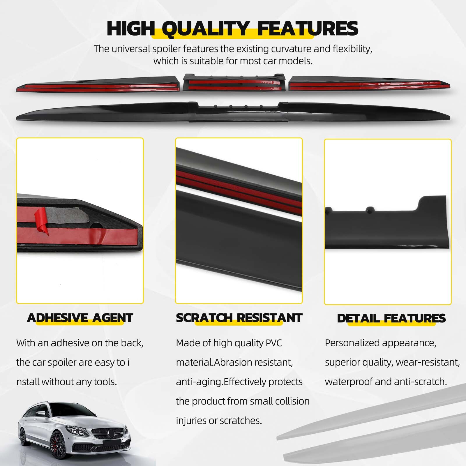 For Acura ILX TSX TLX RLX Glossy Rear Roof Trunk Spoiler Lip Tail Wing ...