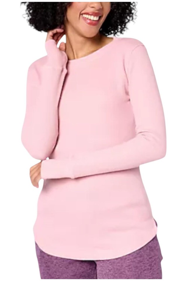 Cuddl Duds Women's Base Layers Thermal Long Sleeve Crew Dusty Rose | eBay