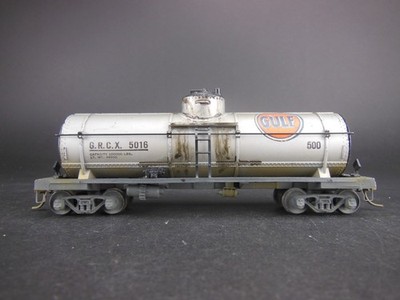 HO SCALE WEATHERED GCRX 5016 GULF SINGLE DOME TANK CAR | eBay