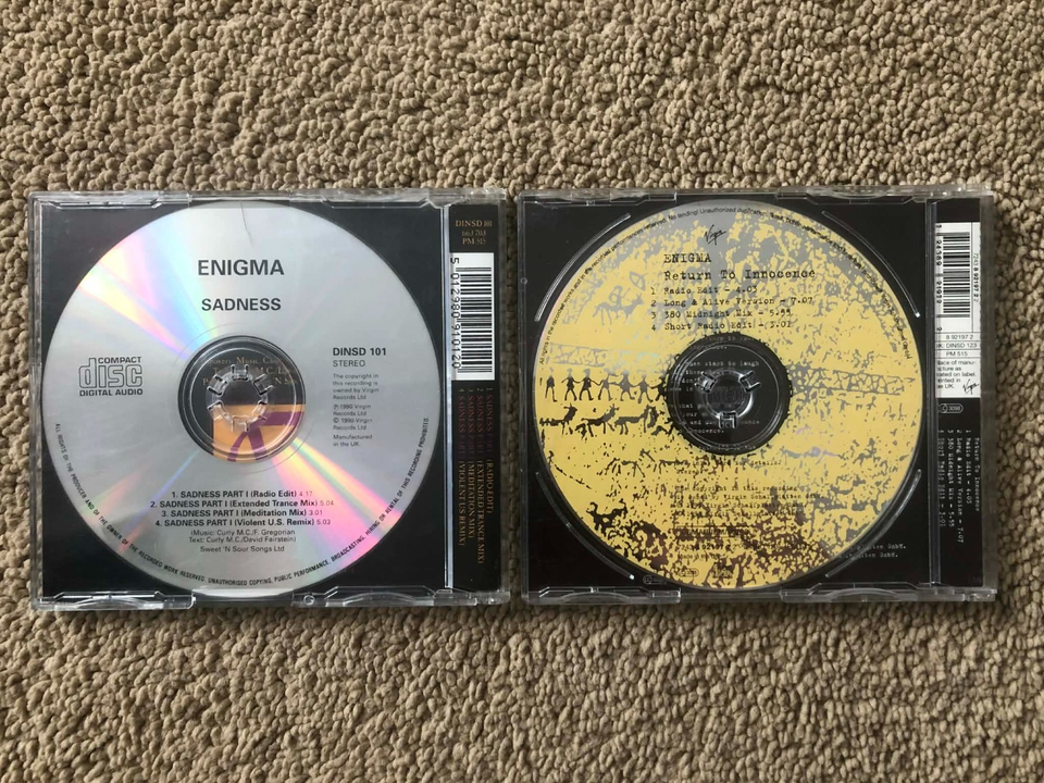 ENIGMA CD SINGLES - SADNESS DINSD101 (1990) RETURN TO INNOCENCE ...
