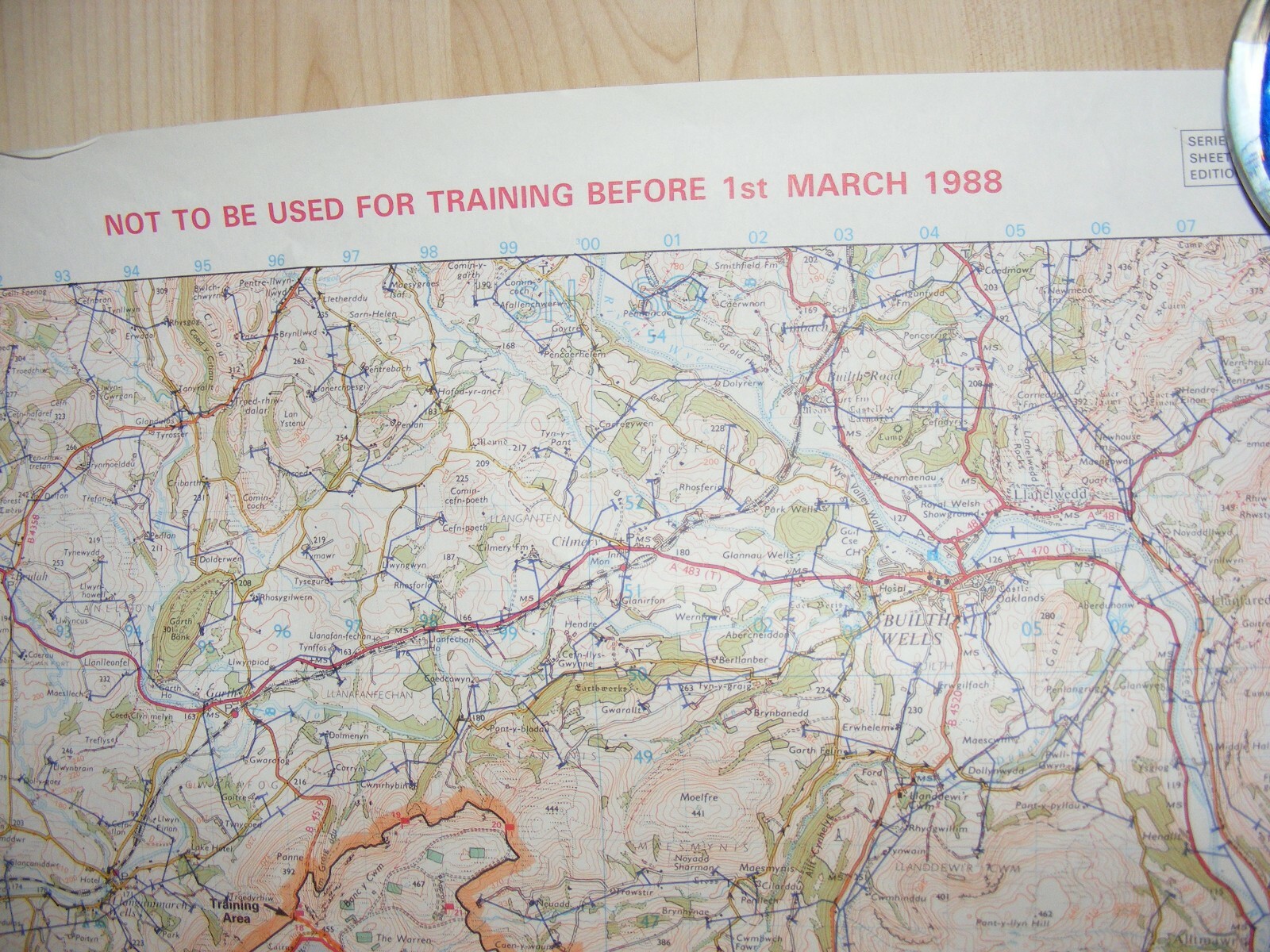 VINTAGE BRITISH ARMY TRAINING MAP SENNYBRIDGE 1988 POSTER SIZE 32.5" X ...