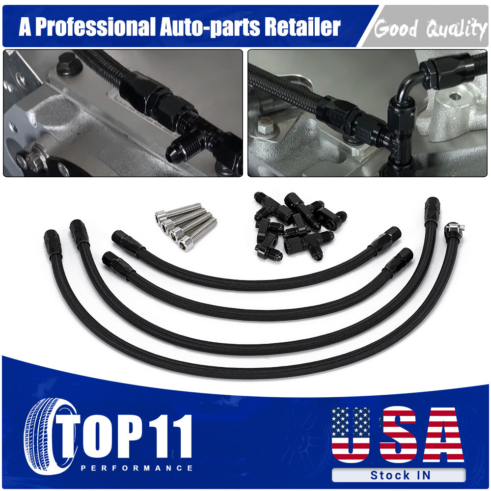 Fit LS LSX LS1 LS2 LS6 LM7 Steam Vent Hose Kit 4AN Complete Coolant ...