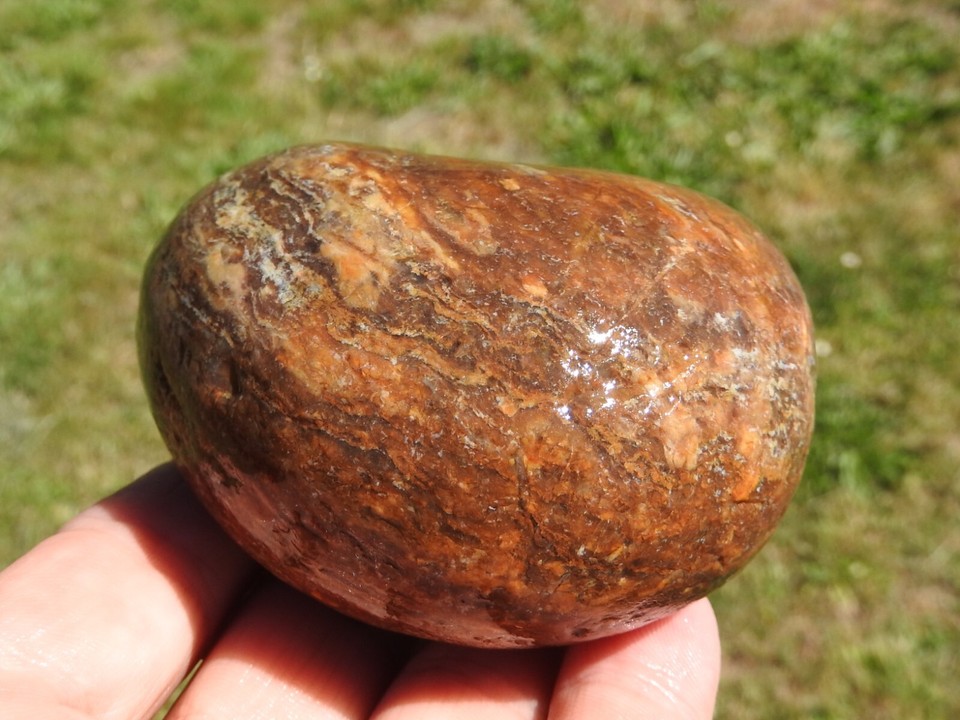 Pair of Naturally Polished ROOT-BEER CHERT Agate Nodules (27.8oz total ...
