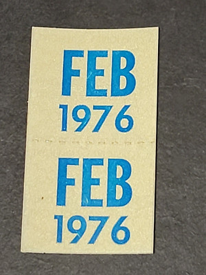 1976 February CONNECTICUT vintage License Plate STICKER Date TAB Tag 76 ...