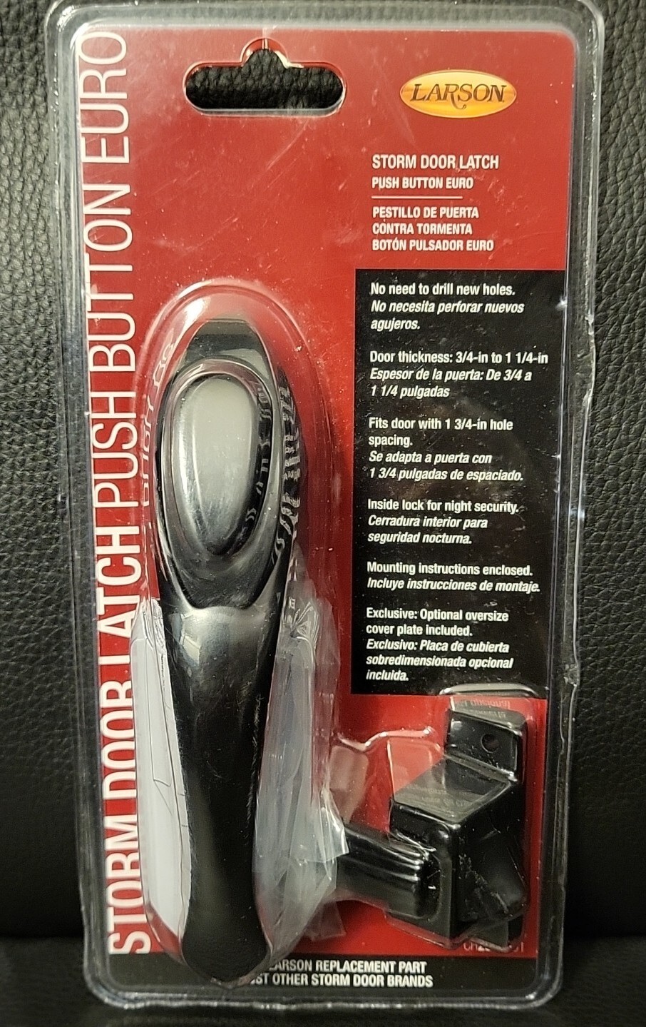 Genuine Larson CH2000501 Storm Door Latch Push Button Euro Black NEW ...