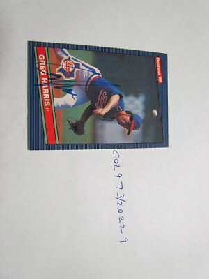 1986 Donruss Greg Harris signed baseball card 3 | eBay