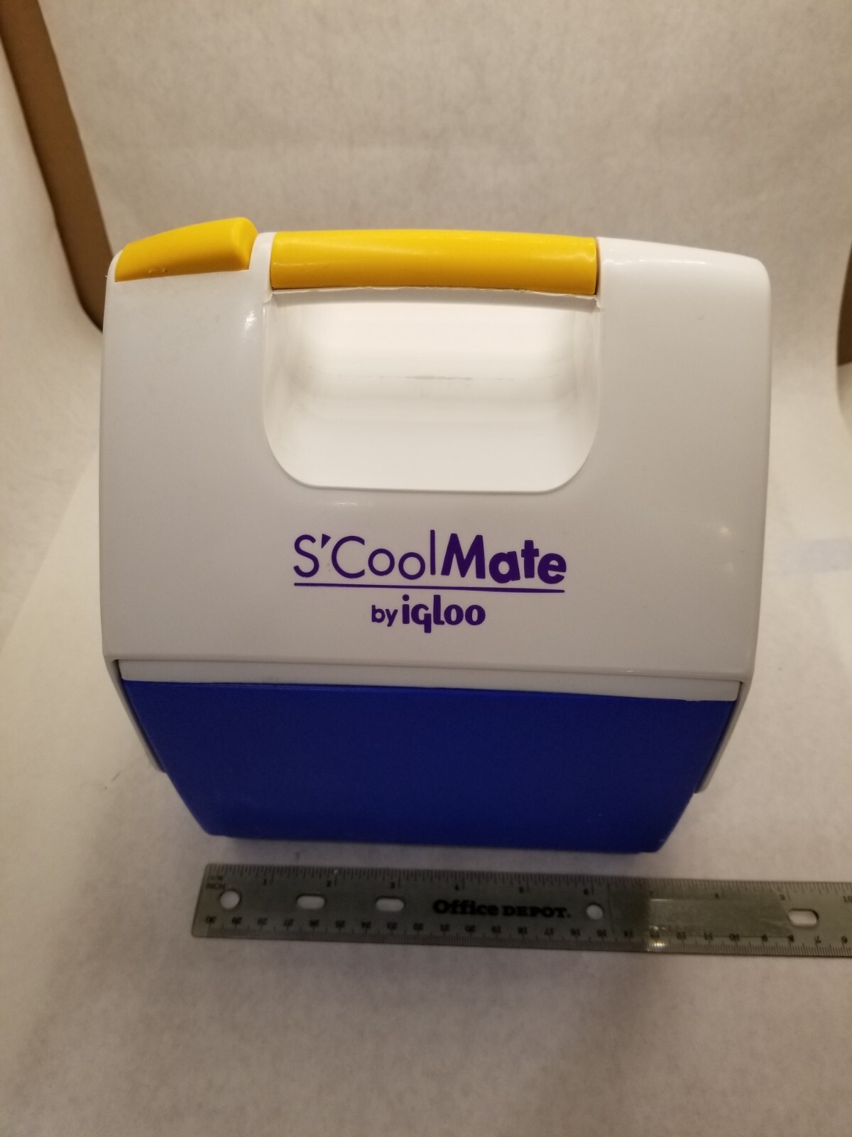 Vintage S’Cool Mate Mini Cooler Igloo School Lunch Box Deep Blue Yellow ...