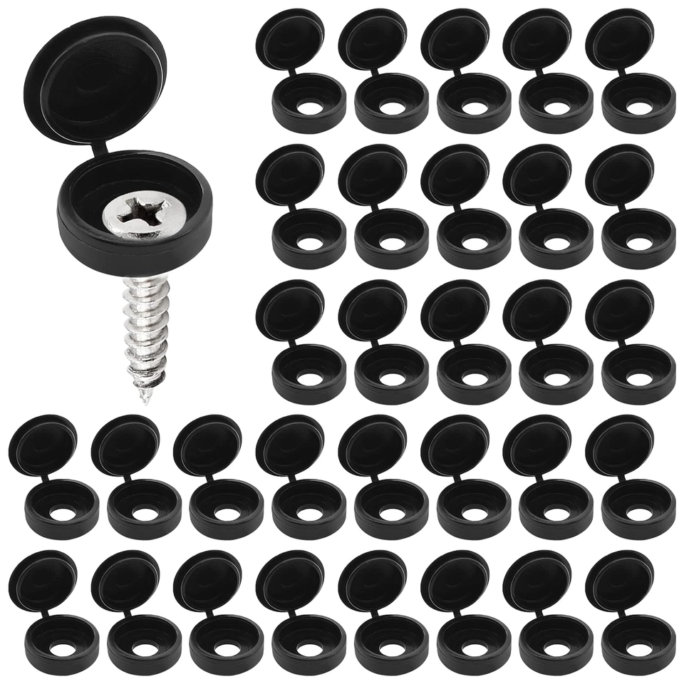 Black Screw Caps w/ Flip Tops Hinged Covers for Phillips Screws ...