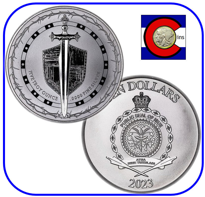 2023 Niue Sword of Truth 5 oz Silver $10 Coin in Mint Capsule - Truth ...