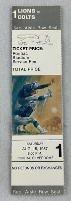 NFL 1987 08/15 Indianapolis Colts at Detroit Lions PRESEASON FULL ...