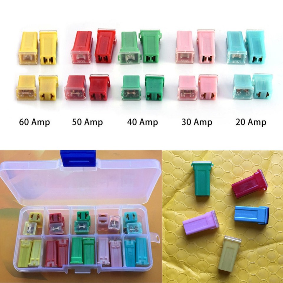 20Pcs Fuses Pack Kit 20A 30A 40A 50A 60A Car Square Assortment Fuse fit ...