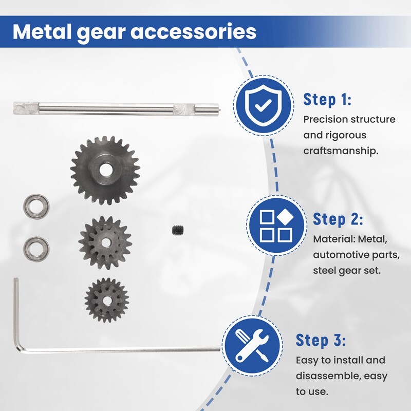 Metal Transmission Gear with D Axis Steel Gears Set for D12 1/10 RC ...