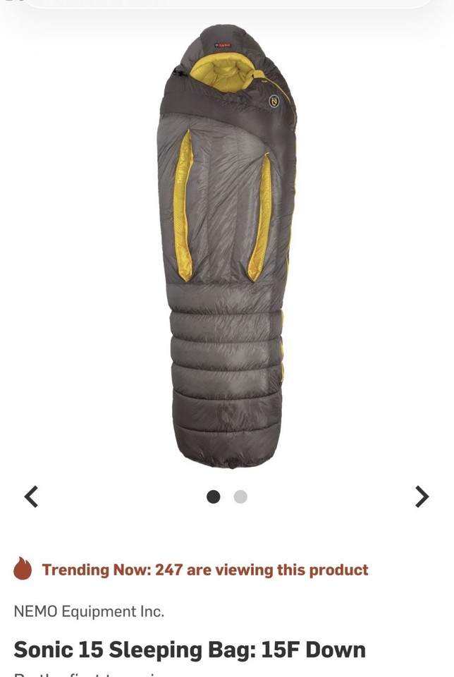 Nemo Sonic Down Sleeping bag 15 | eBay