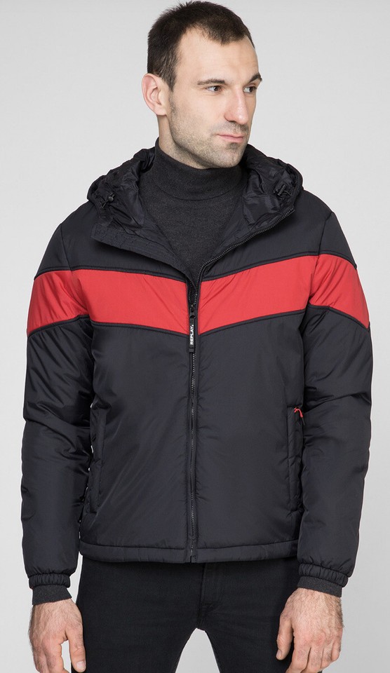 Replay Padded Windbreaker Contrast Stripe Jacket Mens Size XL REF CL19 ...