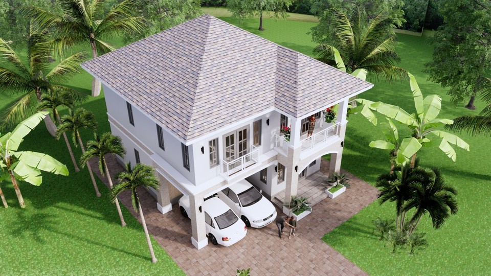 Custom House Plan 9x11 Meter 26x36 Feet 5 Beds 3 Baths Hip Roof (A4 ...