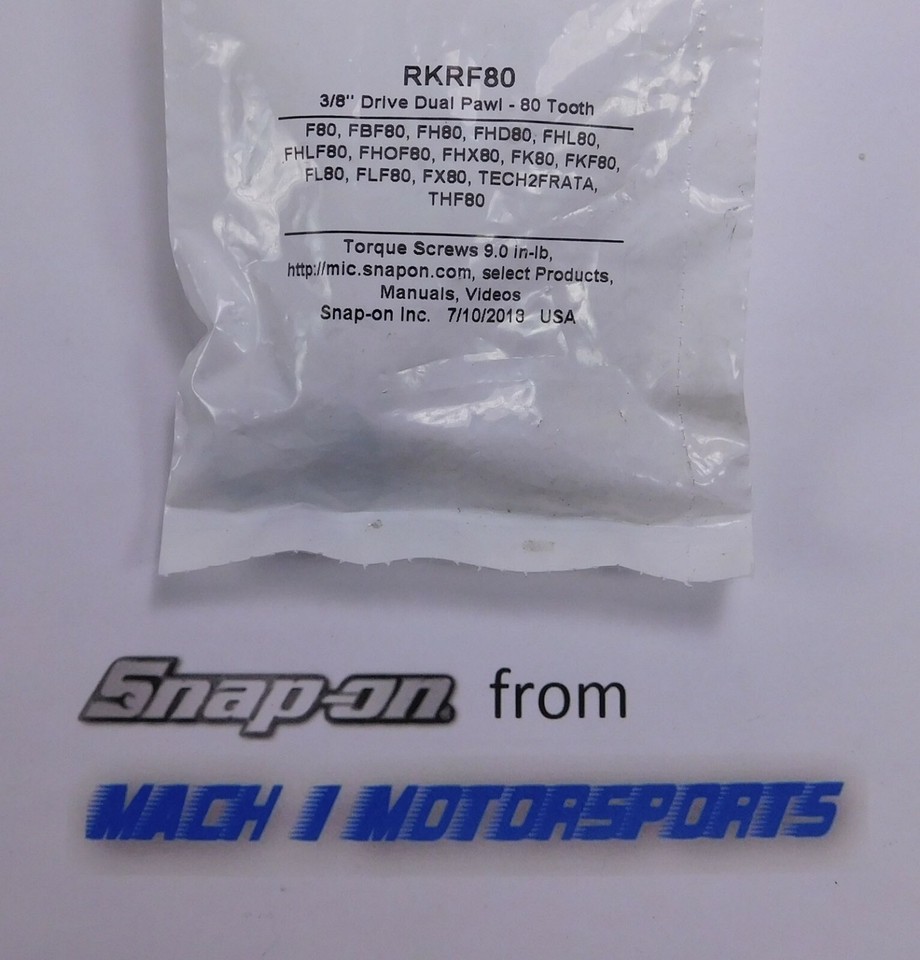 Snap On Tools 3/8" 80 Tooth Dual Pawl Drive Ratchet Repair Kit Part No ...