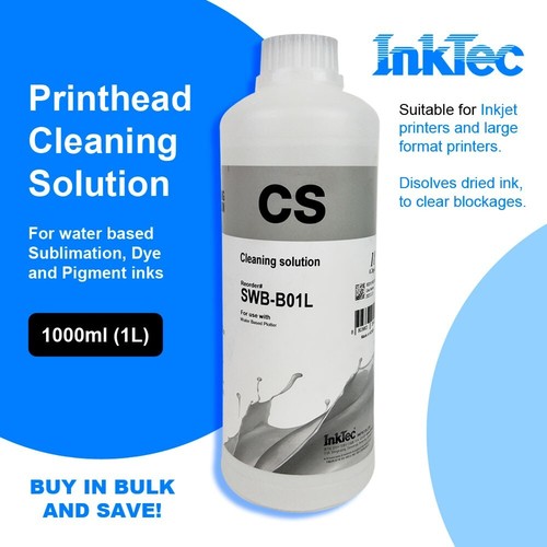 1000ml Inktec Printhead Cleaning Solution Compatible w/ Inkjet Printers ...