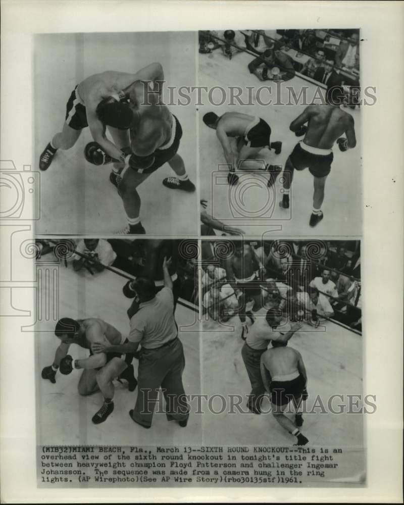 1961 Press Photo Overhead sequence of photos of boxer Floyd Patterson ...
