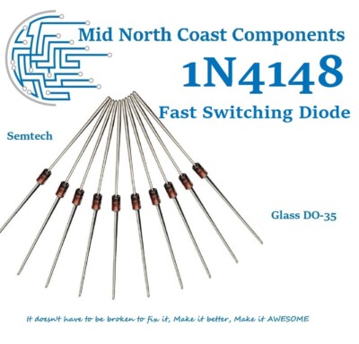 1N4148 IN4148 SEMTECH Fast Switching Signal Diodes 100V Glass DO-35 ...