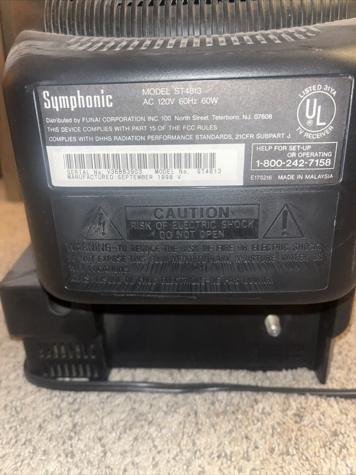 Symphonic ST4813 13" Analog CRT TV | Vintage Retro Gaming | With Remote ...
