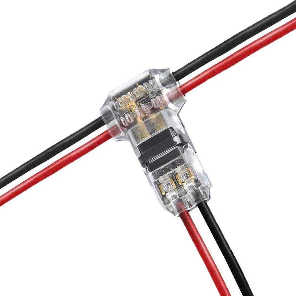 5x 2 Pin 2 Way Compact Wire Wiring Connector T-Shape Conductor Terminal ...