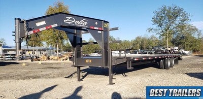 flatbed gooseneck 10 ton deckover equipment trailer 35ft flat bed 210gn ...