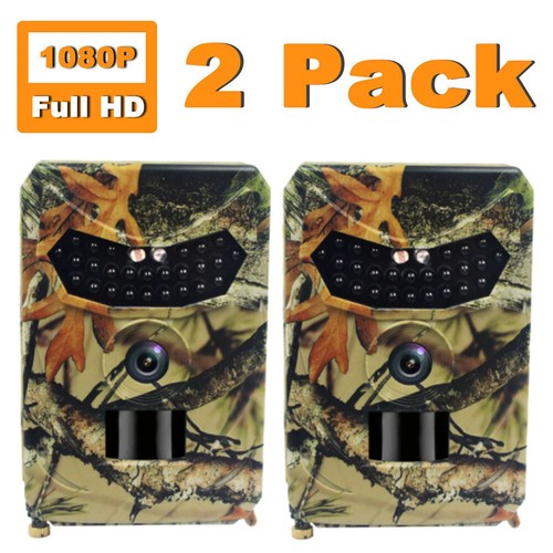 2 Pack Hunting Game Trail Camera 1080P 12MP Wildlife Waterproof Cam ...
