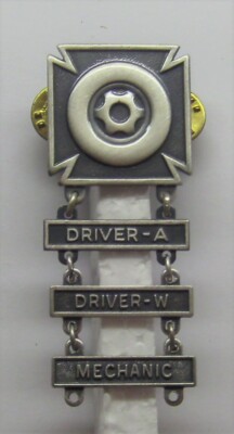 Army Qualification Driver & Mechanic Badge MECHANIC & DRIVER-A-W BARs ...