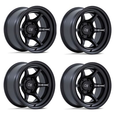 Set 4 Black Rhino Shogun 17x8.5 6x5.5 Matte Black Wheels 17" -10mm ...