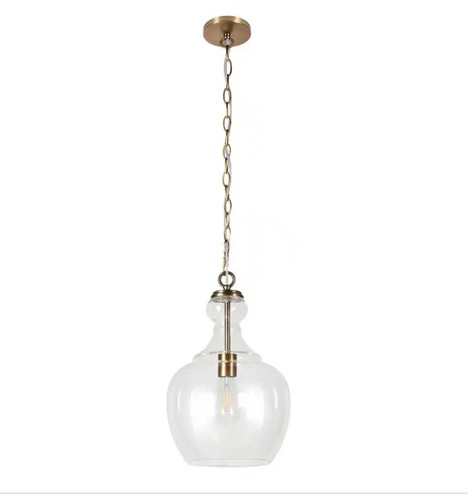 Meyer&Cross Verona 1-Light Brass Pendant with Clear Glass Shade- New | eBay