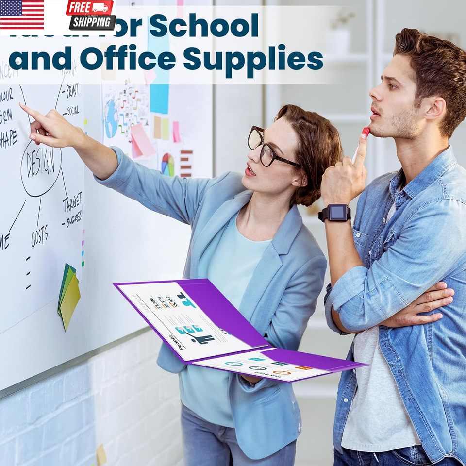 144 Packs Plastic 2 Pocket Folders, Bulk Heavy Duty Folder in 6 Colors ...