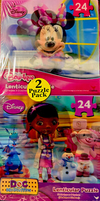 Lenticular Puzzle 2 Pack Minnie Mouse Bow-toque and Doc Mcstuffins | eBay