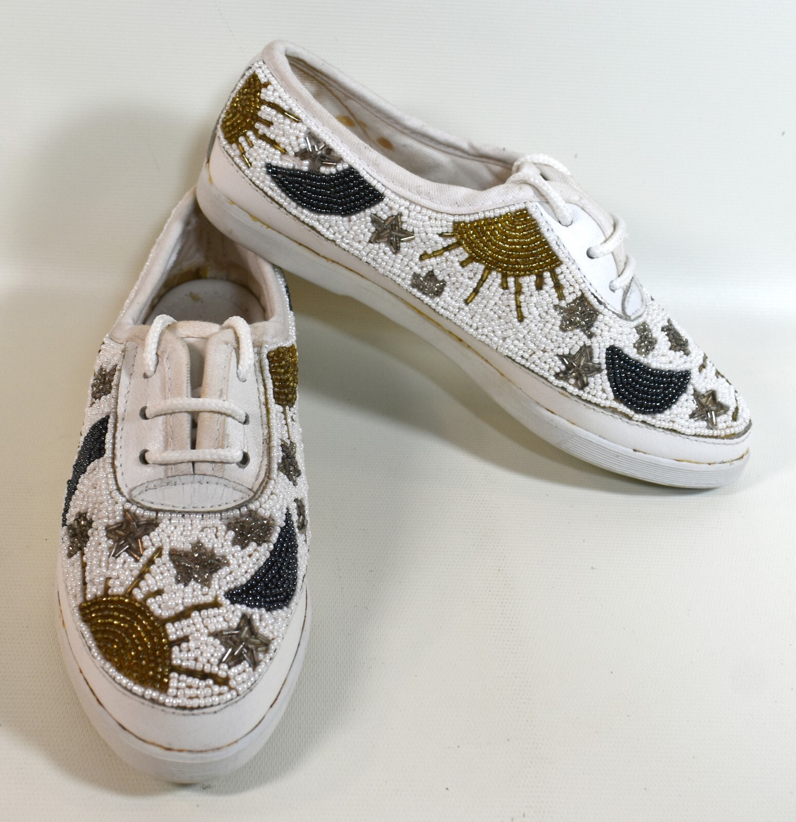 Vintage ColorWerks Beaded Sneakers Sun / Moon in Women's / Youth Size 1 ...