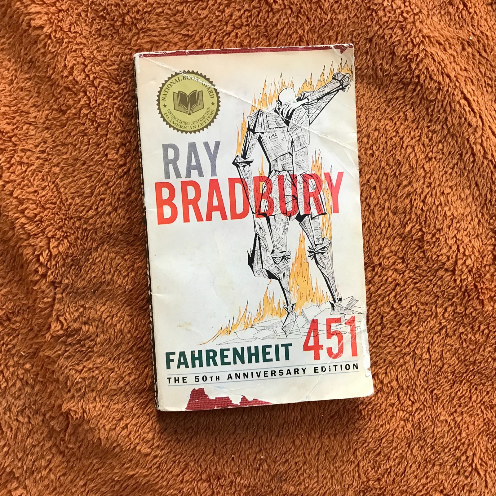pb book ray bradbury fahrenheit 451 vintage paperback del rey 50th ...