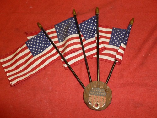 Vintage Americana Radiator Parade Flag Holder 50-Star Flags Hot Rod Rat ...