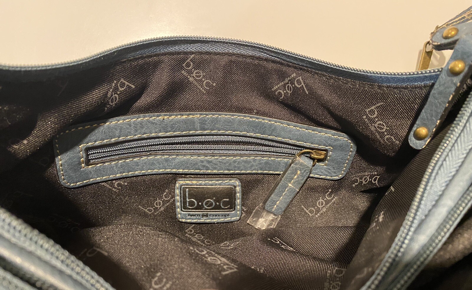 BOC Born Concept Faux Leather Slate Blue Purse Bag To… - Gem