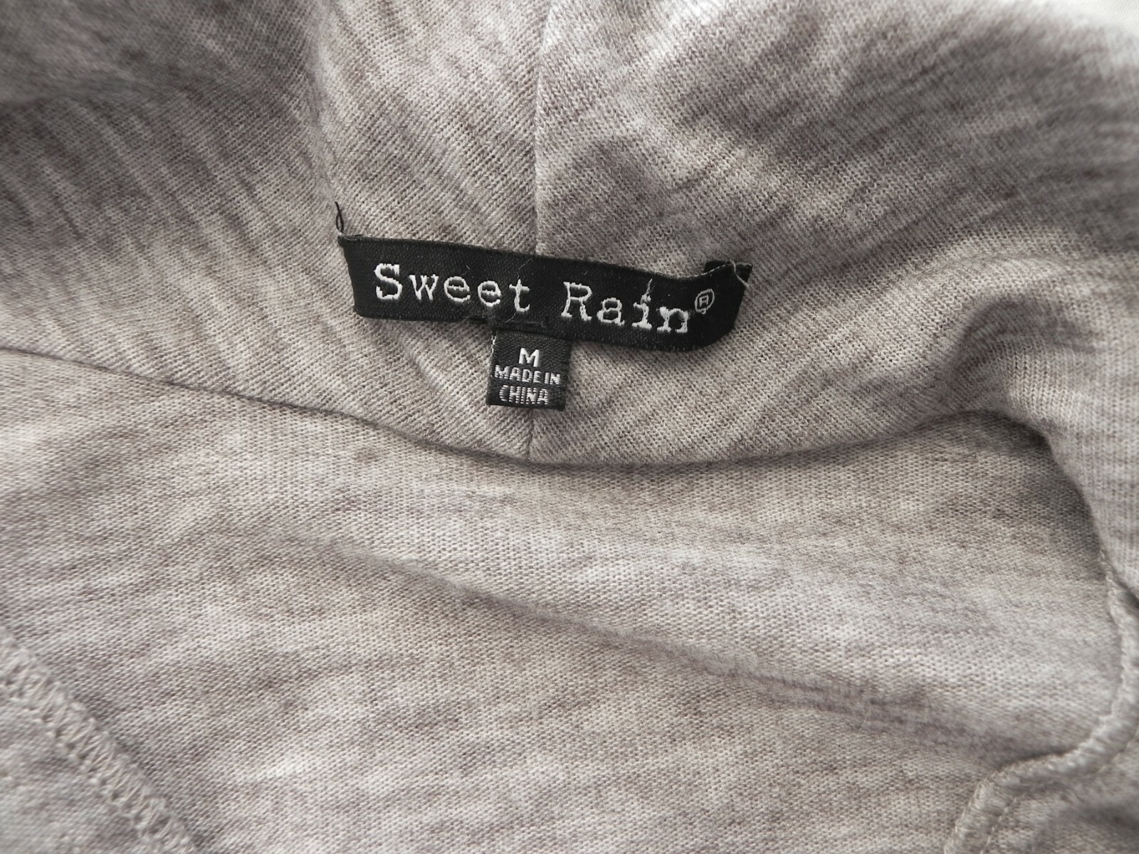Sweet Rain Sweater Jacket Off Center Full Zip Pockets Hi-Low Size M ...