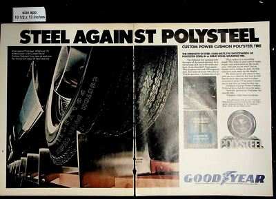 1972 Steel Against PolySteel Tires Goodyear Vintage Print Ad 5462 | eBay