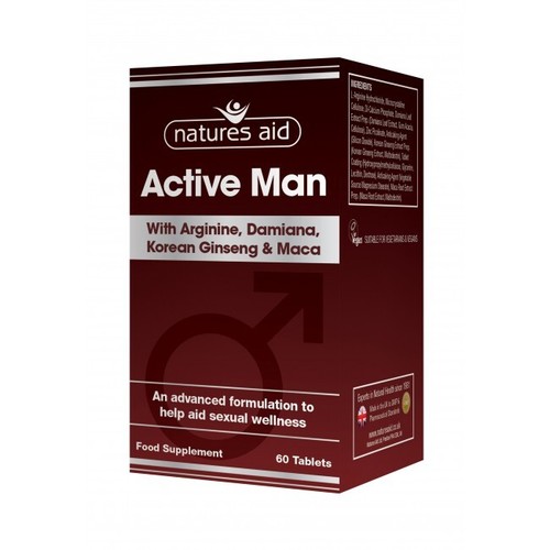 Natures Aid Active Man - Damiana, Maca, And Arginine, 60 Tablets For ...