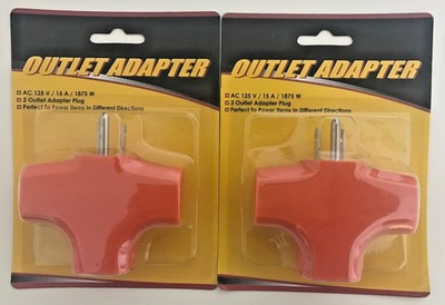 2 X Triangle Triple TAP-Heavy Duty 3-Outlet Grounded PVC Adapter-UL ...