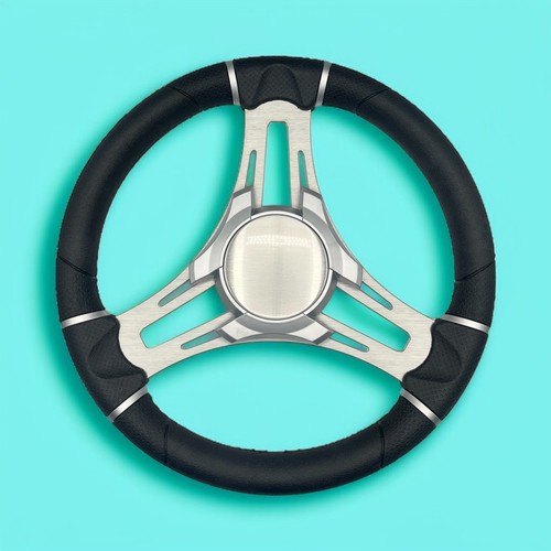 Verona Boat Steering Wheel Gray Brushed Aluminum Spokes KEYED or ...