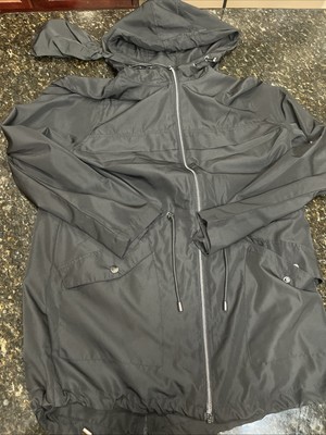 Primark Raincoat Jacket Women's Size XS Gray Lightweight Zip Up Cinched ...