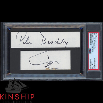 Peter Benchley signed cut PSA DNA Slabbed Jaws Author Inscribed Shark ...