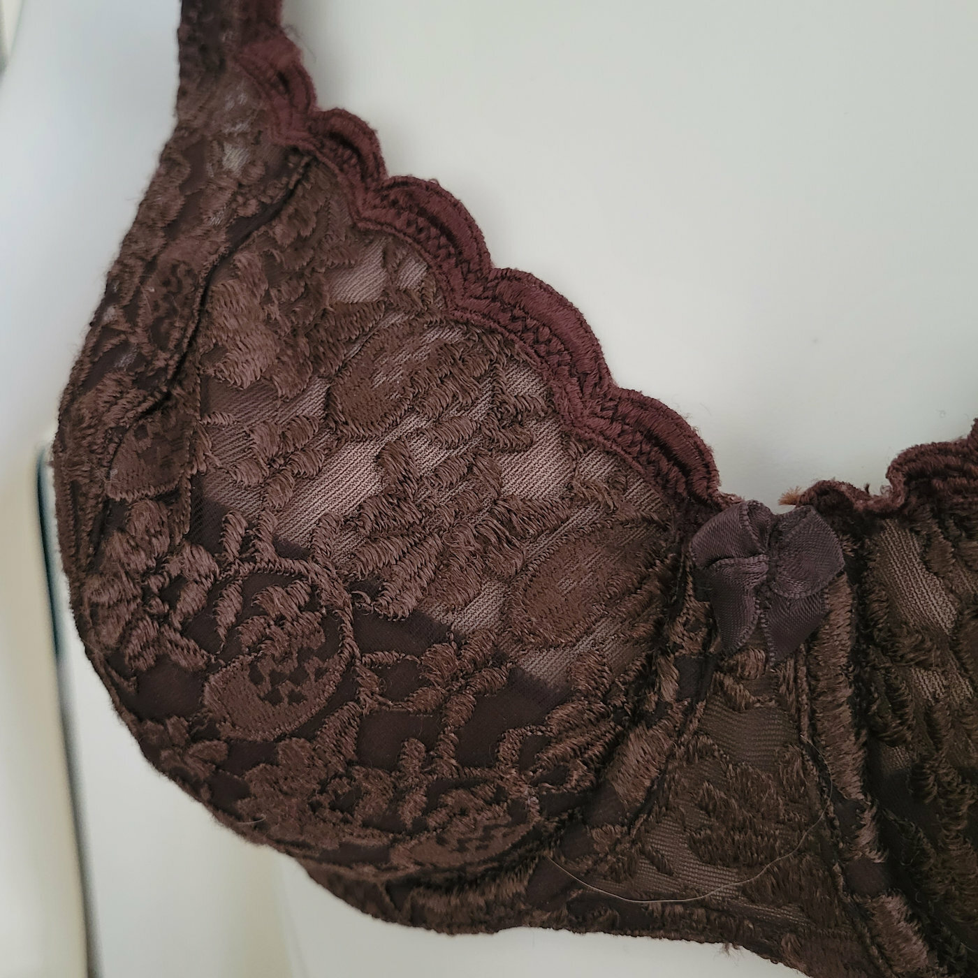 Vintage Olga Underwire Bra 36 C Brown Lace Style 35017 - Gem