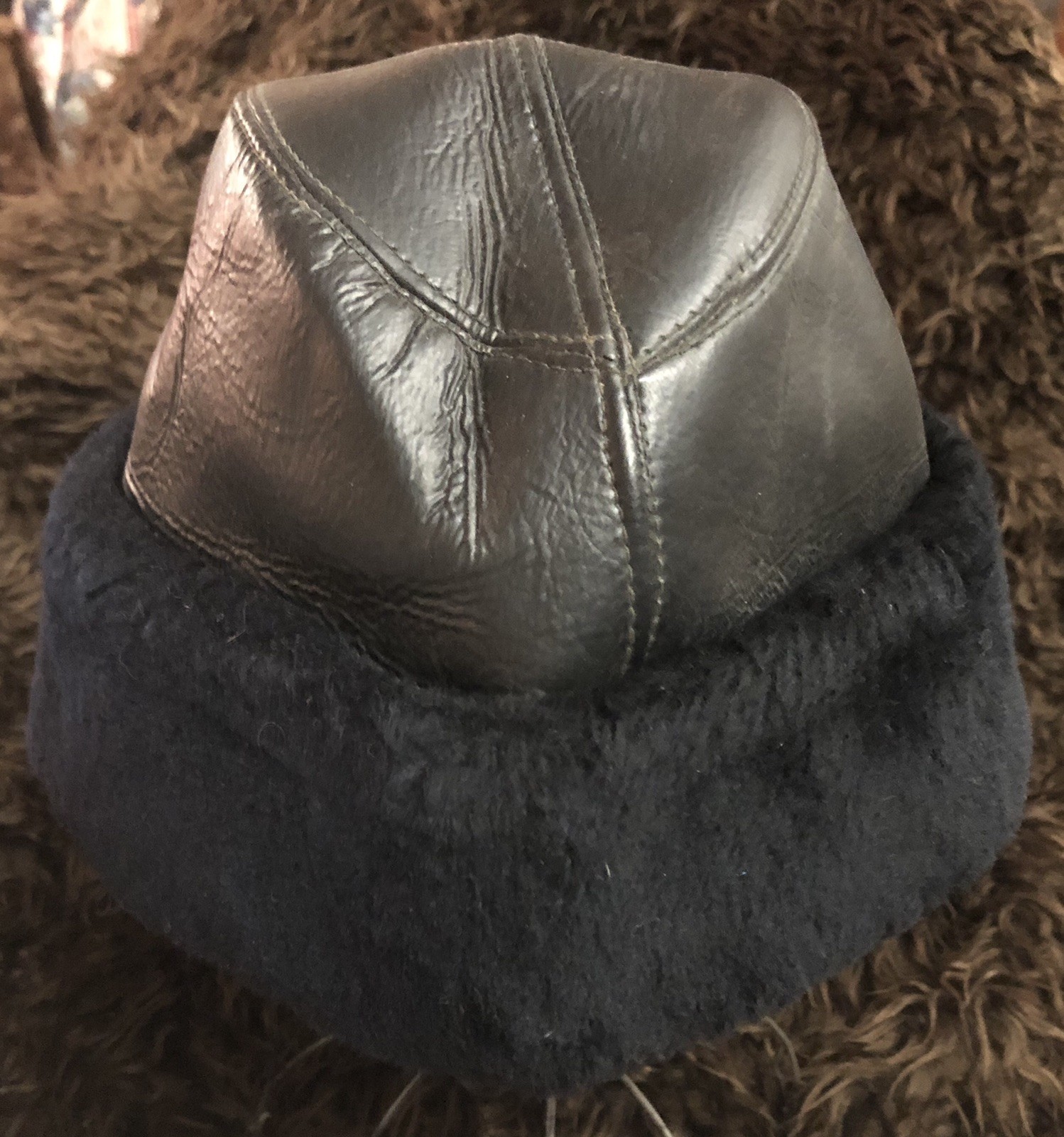 1960s Navy Blue Leather and Faux Fur Ladies Cossack Hat | eBay